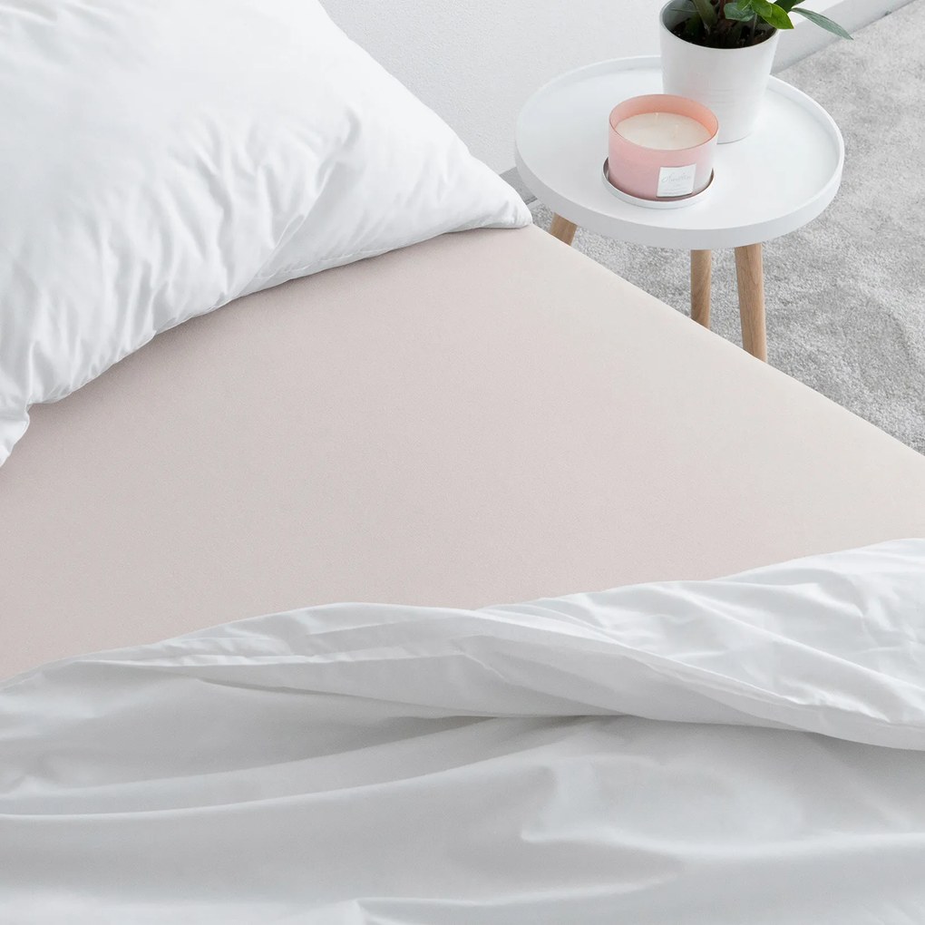 Goldea jersey elastické prostěradlo - přírodní 120 x 200 cm
