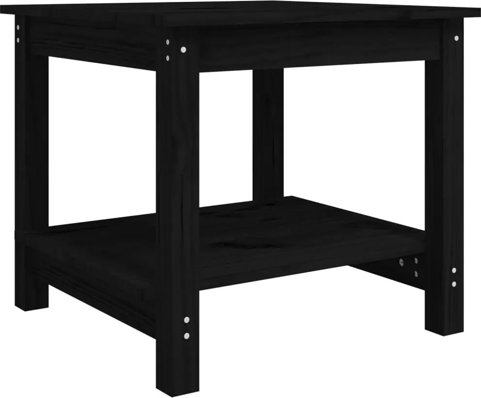 vidaXL Konferenční stolek 50 x 50 x 45 cm masivní borové dřevo [822278] Barva: Černá
