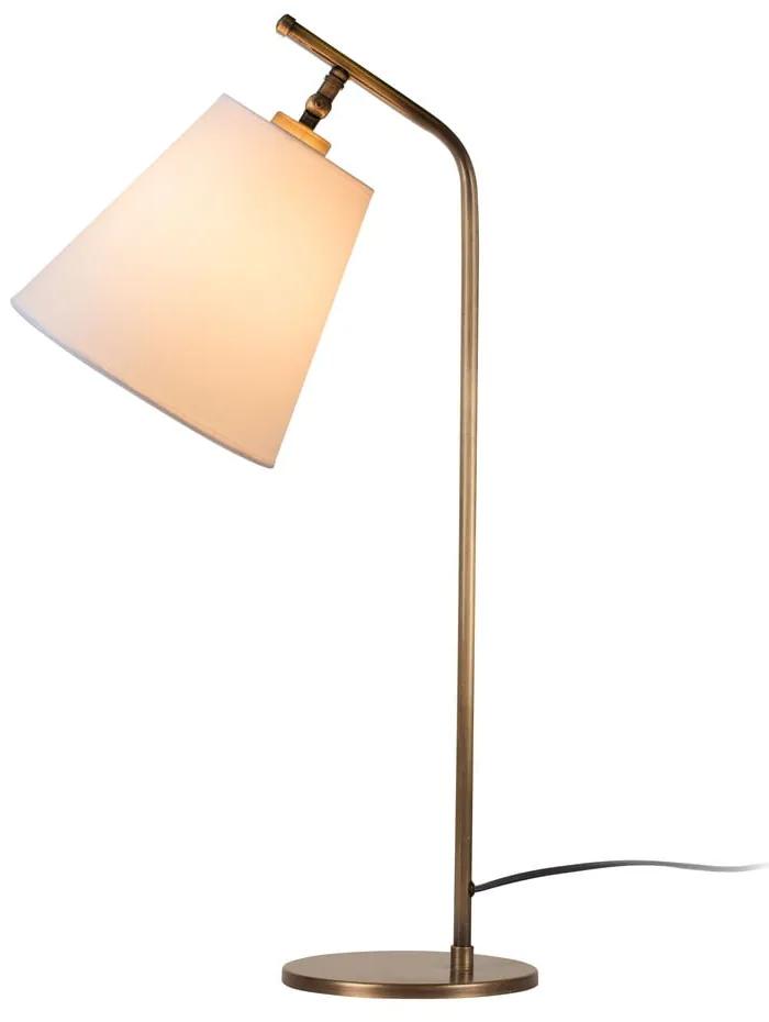 Stolní lampa ve zlaté barvě s bílým stínidlem Don
