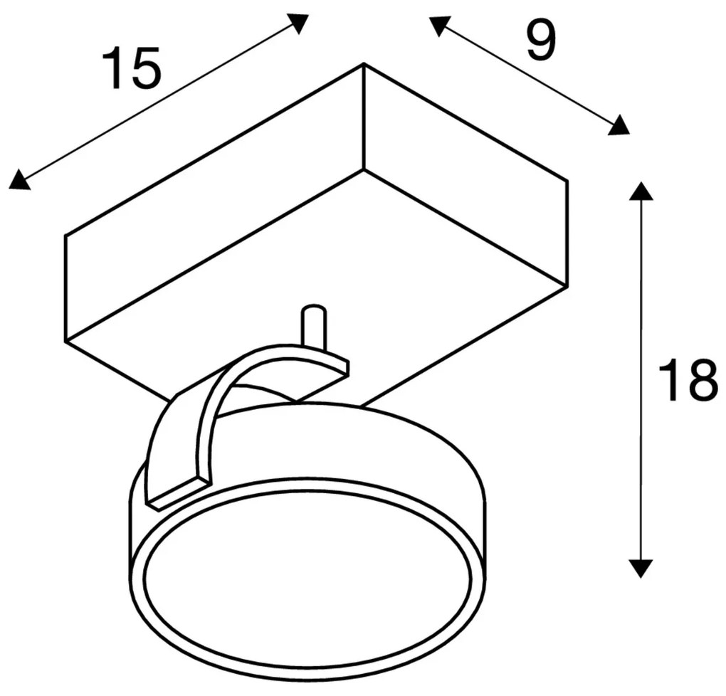 SLV 147306 Kalu, stropní otočná bodovka 1xGU10, kartáčovaný hliník, délka 15cm
