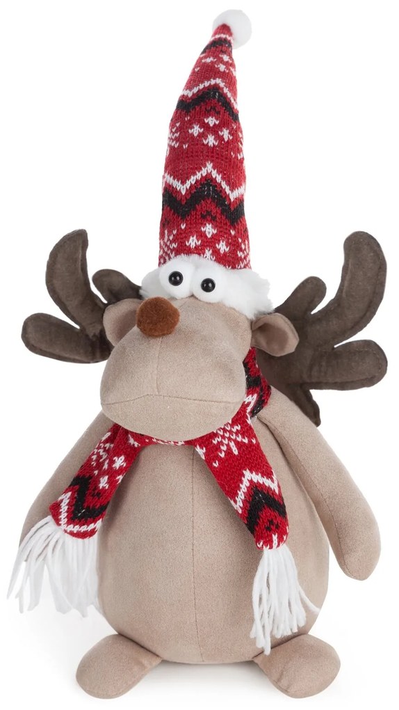 VÁNOČNÍ DEKORAČNÍ FIGURKA REINDEER 44 CM VÍCEBAREVNÁ