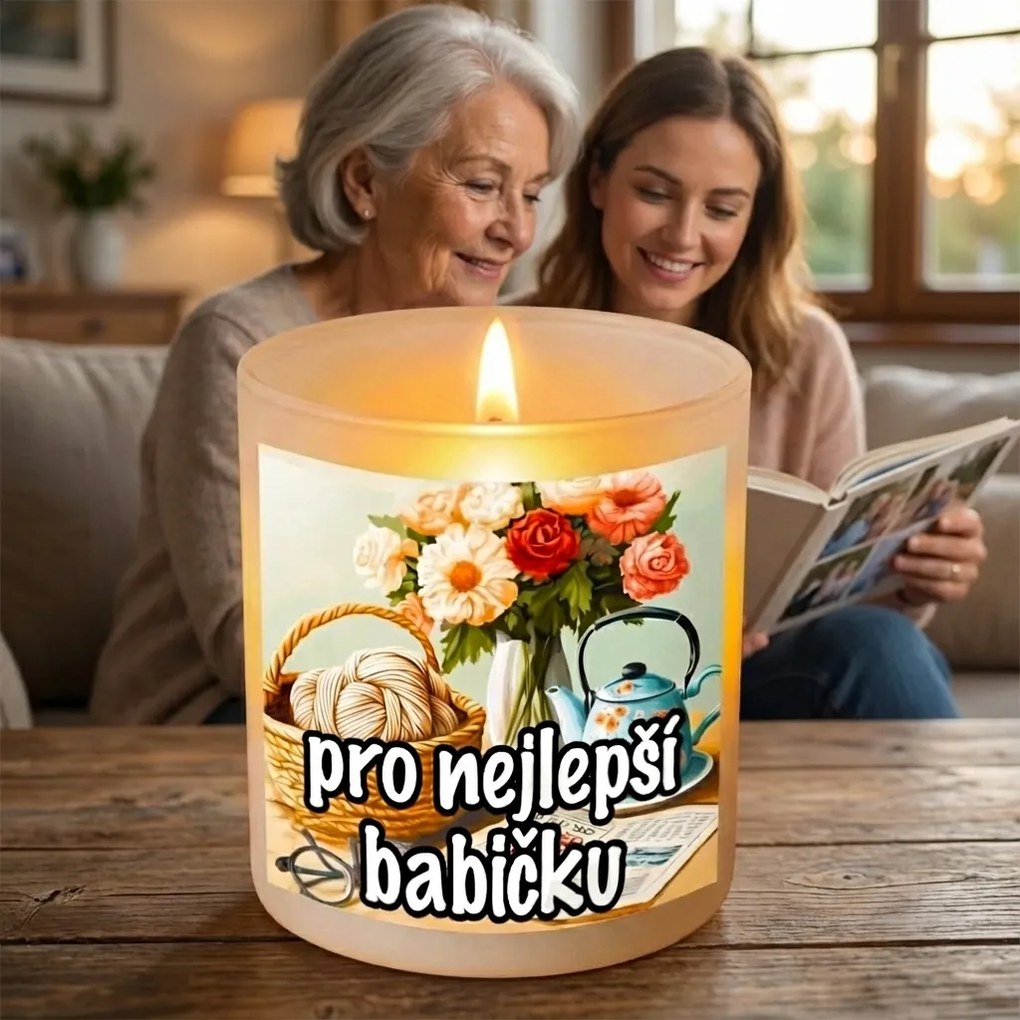 Ahome CZ Originální skleněný svícen Pro nejlepší babičku