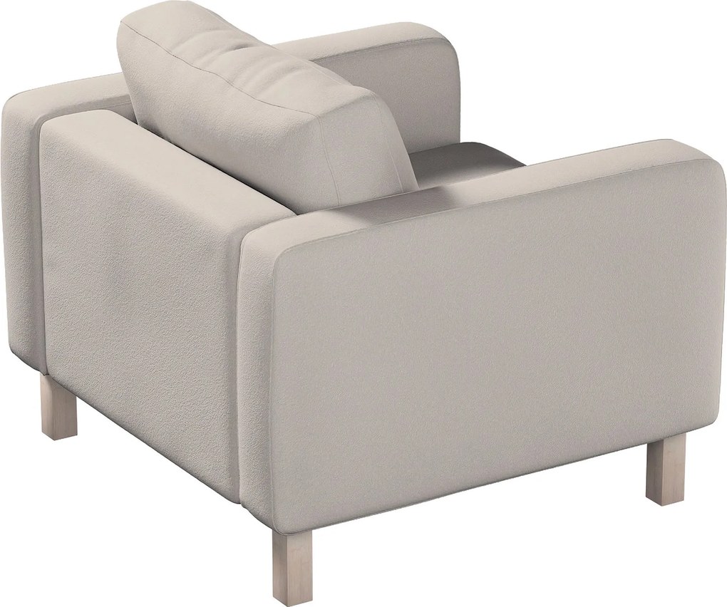 Potah na křeslo IKEA Karlstad, krátký barva béžová látka pletený vzor