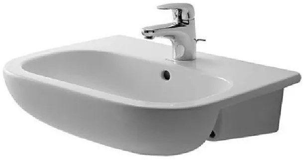 Duravit D-Code - Umyvadlo zápustné 55x44 cm, s 1 otvorem pro baterii, alpská bílá 0339550000
