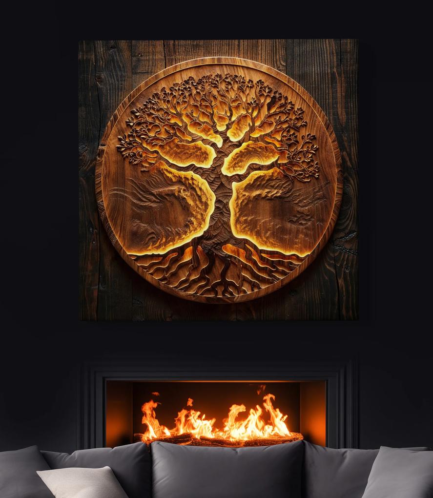 Obraz na plátně - Strom života Zarrios, dřevo styl FeelHappy.cz Velikost obrazu: 120 x 120 cm