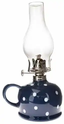 Petrolejová lampa Puntík, 14,7 x 28 x 11 cm, modrá | BIANO
