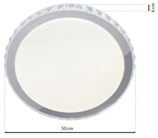 Stropní LED svítidlo Layla, 1x LED 50w, 3000-6000k, w/ch, s ovladačem
