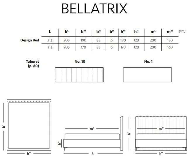 Materasso Postel čalouněná BELLATRIX - bočnice ROZMĚR: 200 x 200 cm