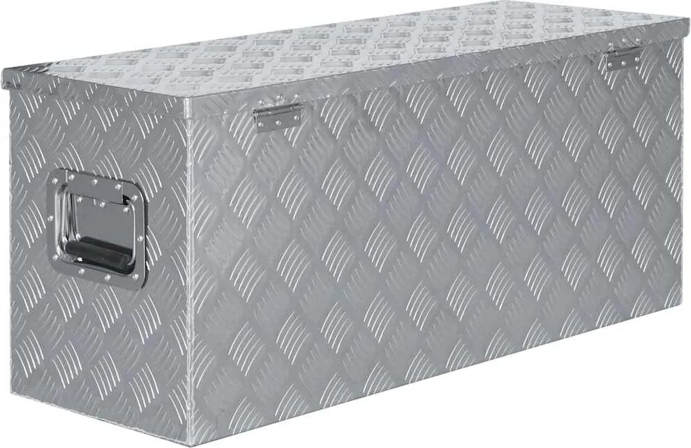 Hliníkový box 90,5 x 35 x 40 cm stříbrný 142940