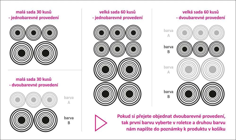 WALLVINIL Samolepky na zeď - Kroužky Barva: Zelená tmavá, Velikost: velká sada 60ks