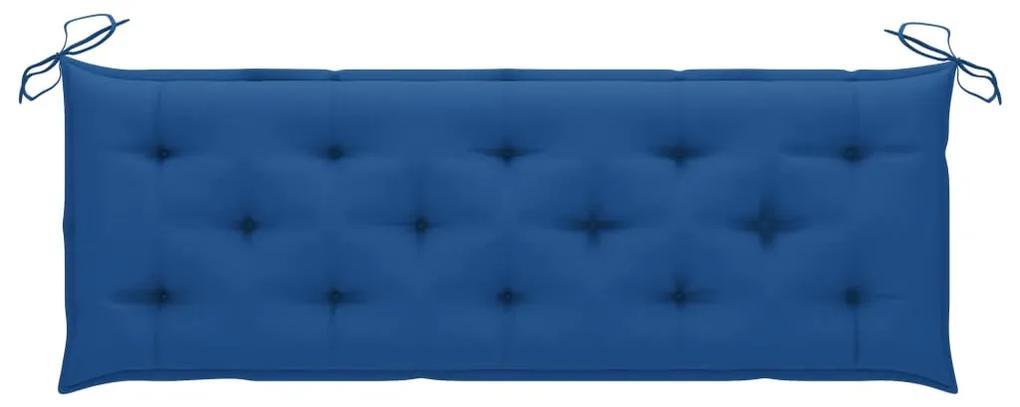 Lavice Batavia s modrou poduškou 150 cm masivní teak,  3062206