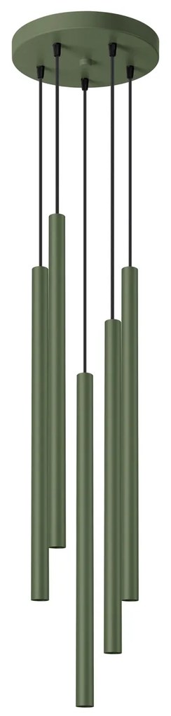 Sollux Lighting Závěsné svítidlo PASTELO 5P olivově zelené