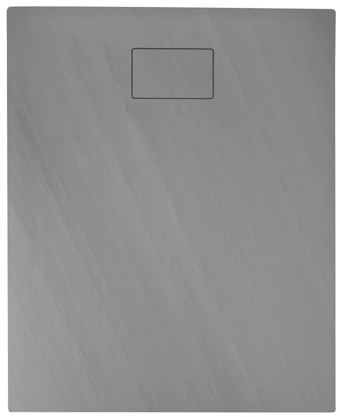 ACORA vanička z litého mramoru, obdélník 100x80x3,5cm, šedá, dekor kámen AC023