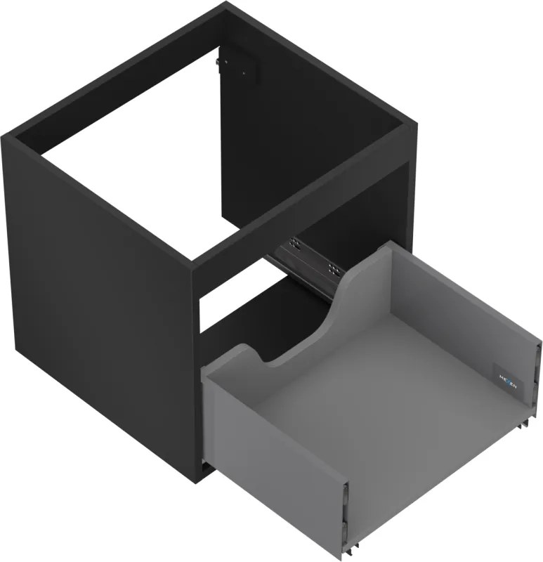 Mexen Box-A, závěsná skříňka 50 cm, 1 zásuvka, černá matná, 91AX0-0500-470-1-71