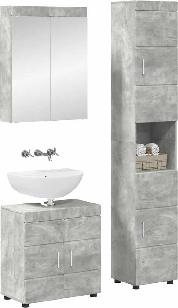 Sada koupelnového nábytku TULUM 3 ks Betonově šedá 3398037