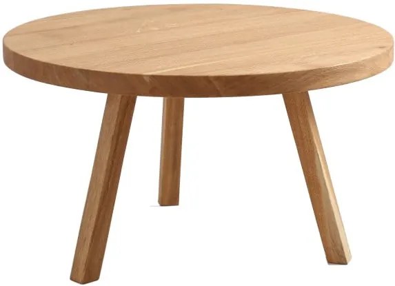 Konferenční stolek z dubového masivu Custom Form Treben, ø 80 cm