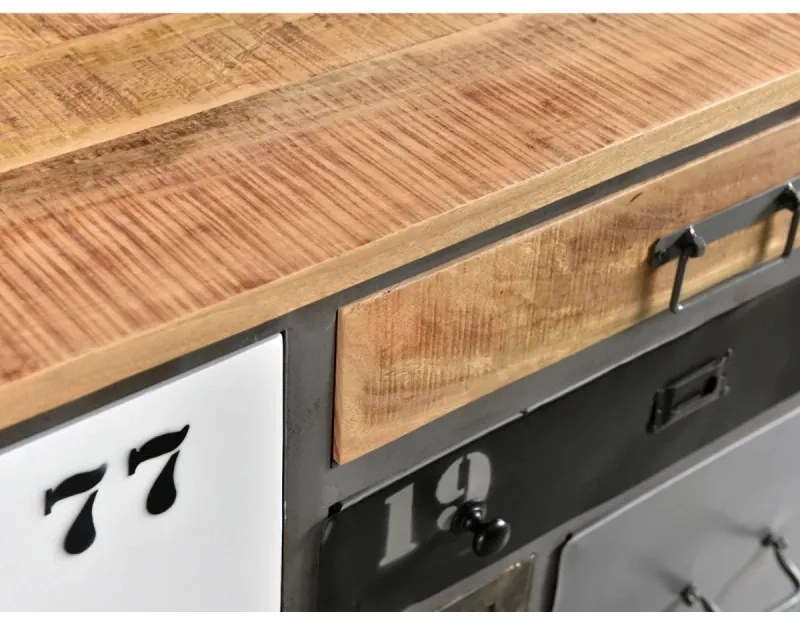 furniture-nabytek.cz - Masivní komoda Pineford z mangového dřeva, lakovaná, vícebarevná – 120×45×96 cm