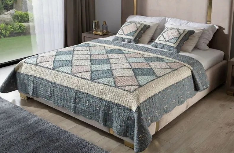 Přikrývka 220x240 2x Povlak 45x45 Bavlněná Patchwork Multi Inspirace