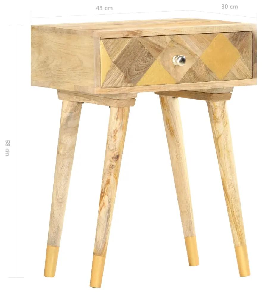 Noční stolek Cashew - masivní mangovníkové dřevo | 43x30x58 cm
