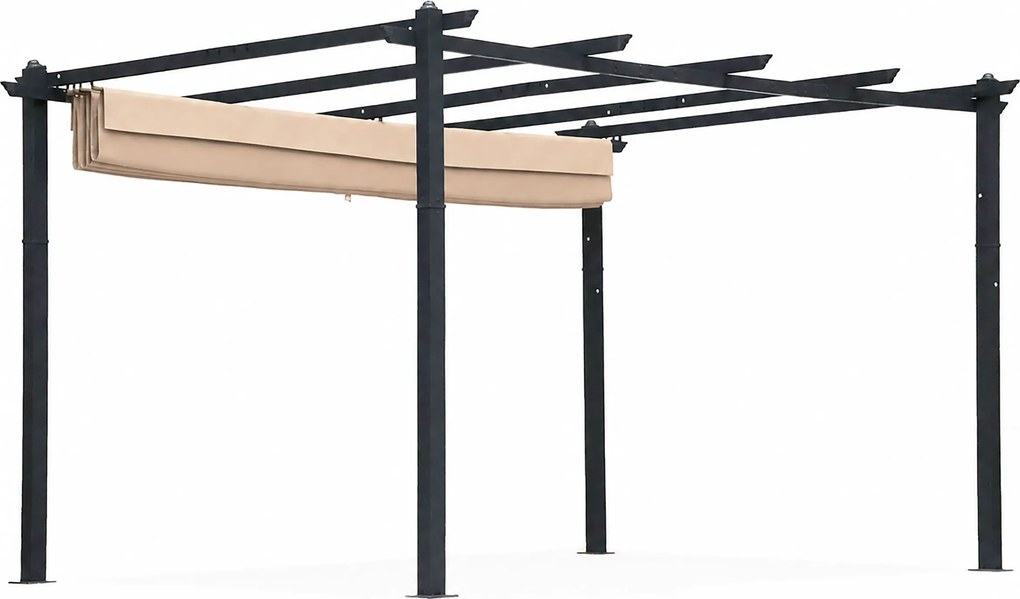 Zahradní pergola s posuvným střešním systémem Zenia 3x4 m béžová