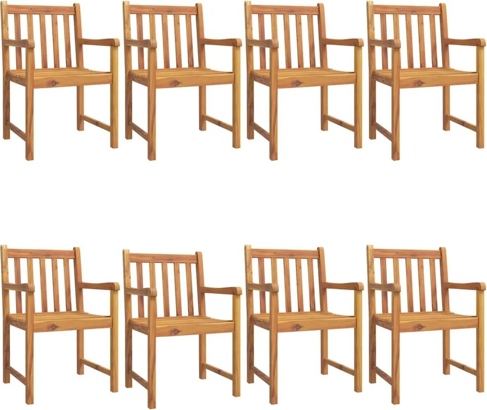 Zahradní židle 8 ks 56 x 55,5 x 90 cm masivní akáciové dřevo 3206274