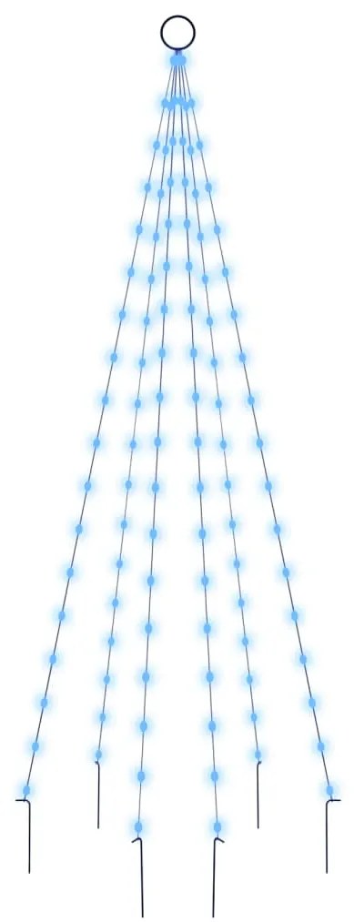 vidaXL Vánoční stromek na stožár 108 modrých LED diod 180 cm