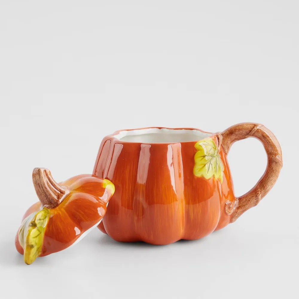 HOME & YOU Hrnek s víčkem dýně 390 ml - oranžová