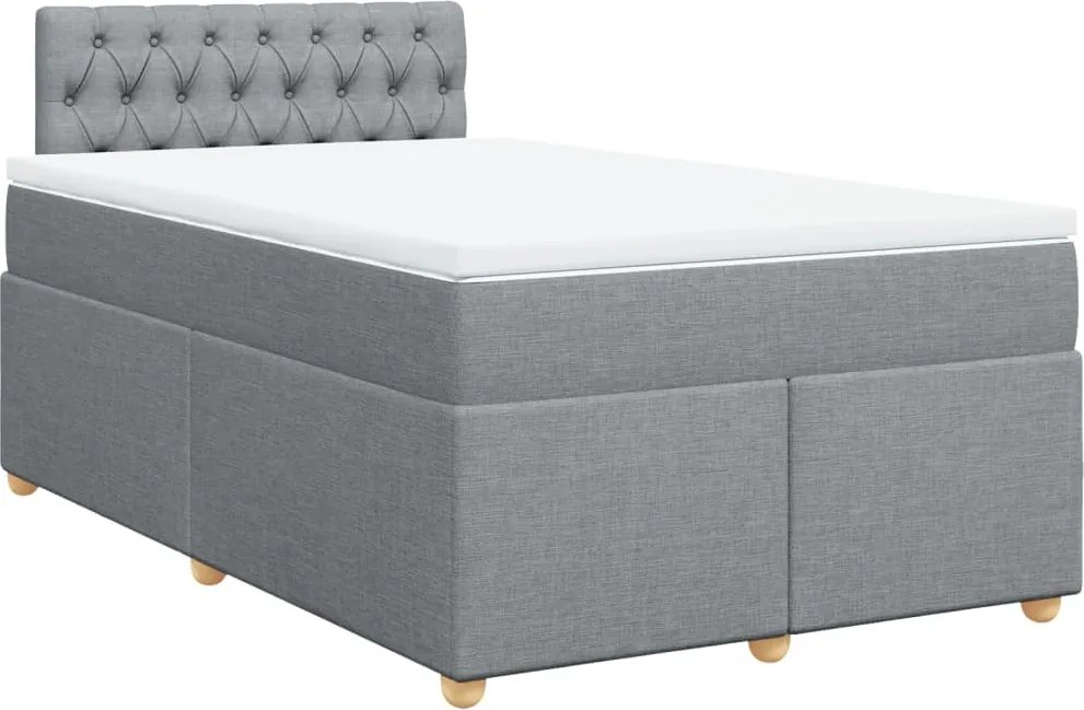 Box spring postel s matrací světle šedá 120x190 cm textil 3288926