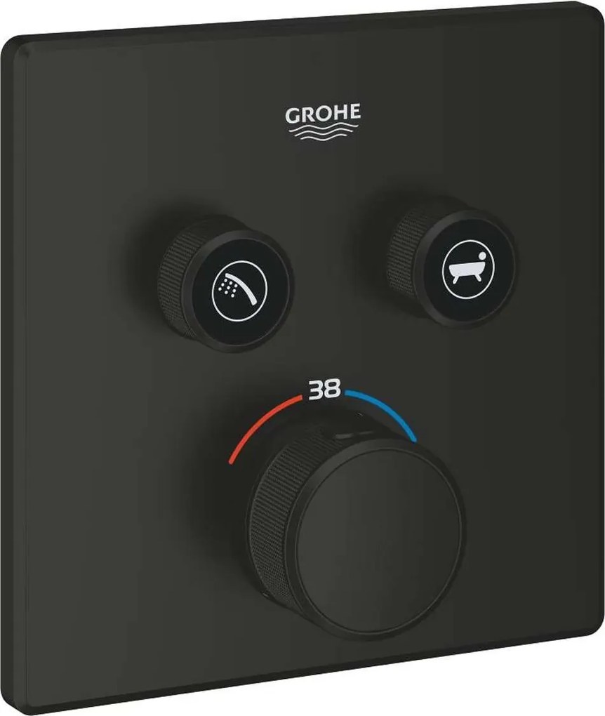Grohe Grohtherm SmartControl - Termostatická baterie pod omítku, pro 2 spotřebiče, matná černá 291242430