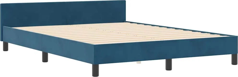 Postel s boxspringem s čelo Tmavě modrá 140 x 200 cm samet 3344949