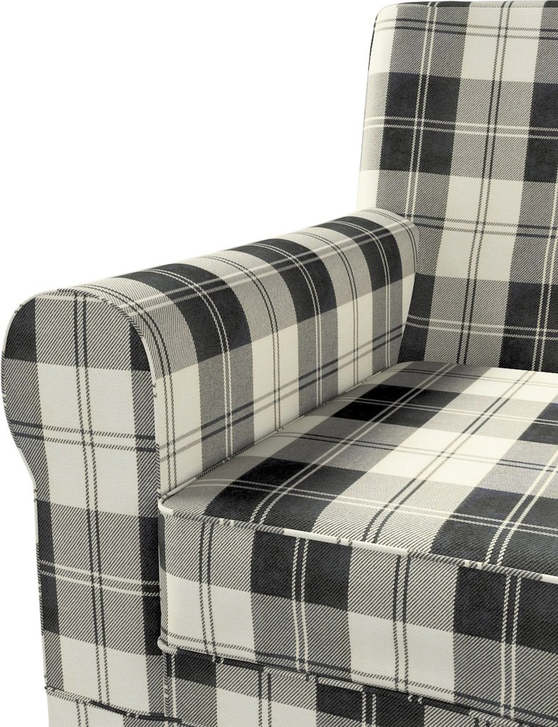 Potah na křeslo IKEA Ektorp Jennylund barva černá látka pletený vzor, vzorované