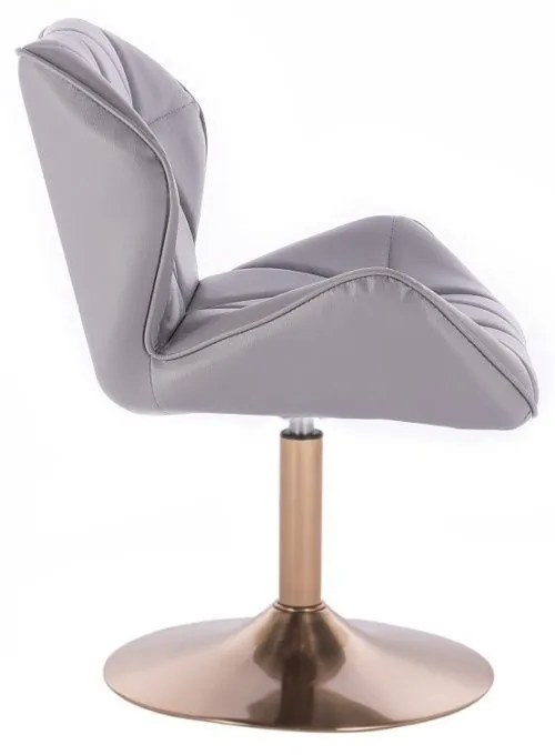 LuxuryForm DESIGN Otočná židle MILANO na zlatém talíři - šedá