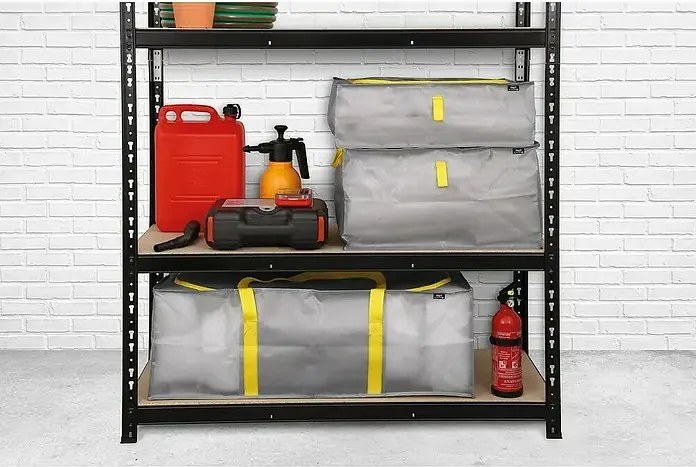 Domo Living Pevný úložný vak na zip 180 l JOTTA DOMO, 45 x 90 x 45 cm, šedo-žlutý