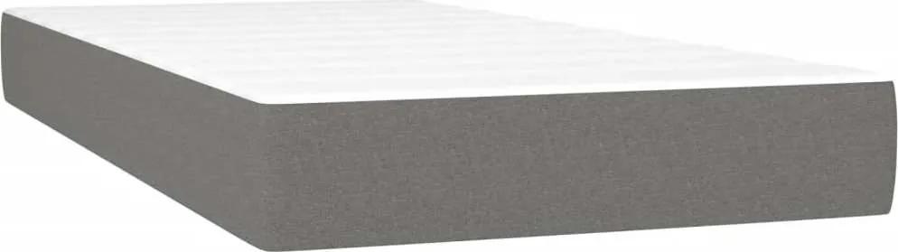 vidaXL Box spring postel s matrací a LED 90x200 cm textil [3138846] Barva: Tmavě šedá