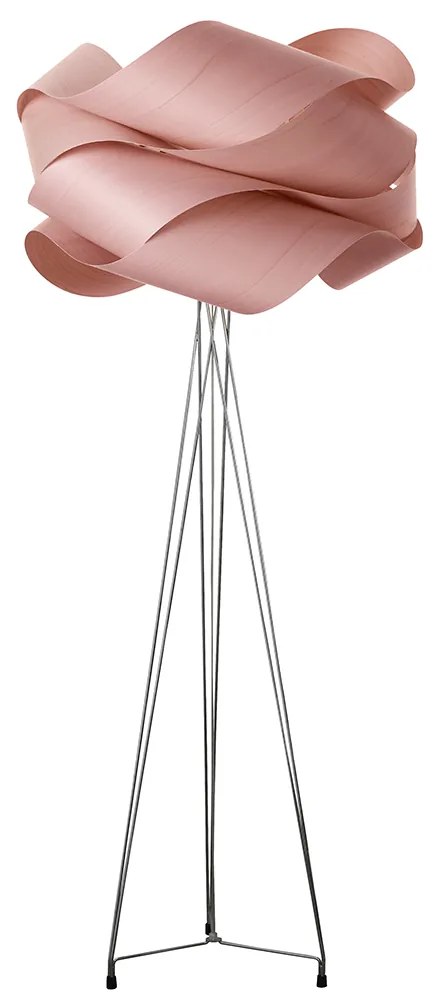 Dominantní stojací lampa z dřevěné dýhy Link Floor  Dominantní stojací lampa z dřevěné dýhy Link Dekor: Bledě růžový