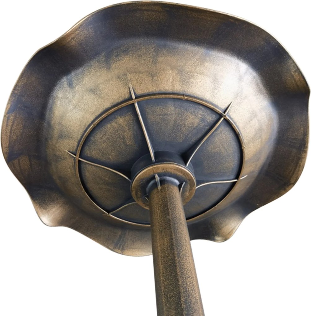 Outsunny Ptačí Fontána, Ptačí Krmítko ve Tvaru Lotusového Listu, rozměry Ø 50 x 71H cm Polypropylen Antický Bronz | Aosom