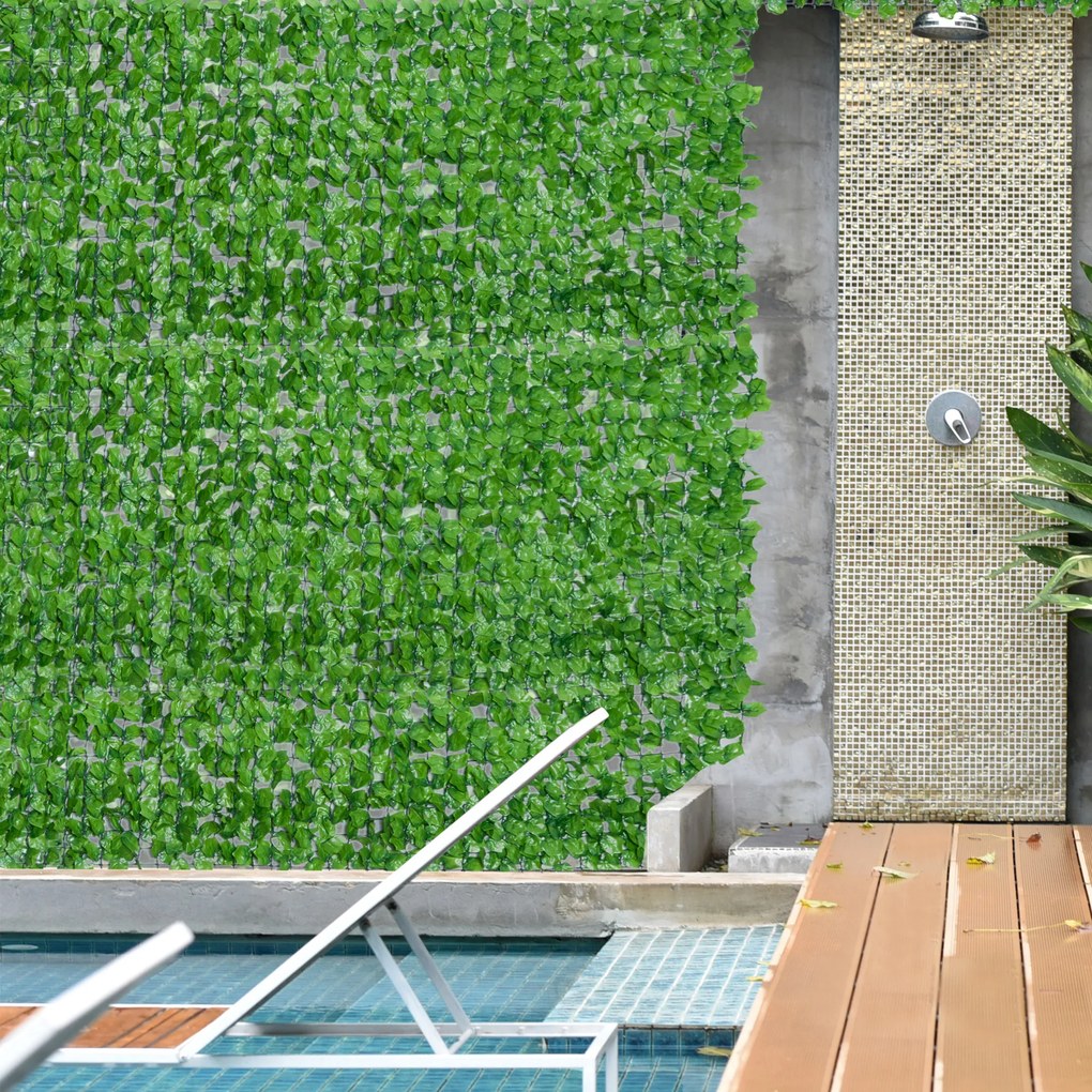 Outsunny Umělý živý plot Soukromí Živý plot Terasa Nástěnná dekorace Nástěnná dekorace Světle zelená 300 x 150 cm | Aosom