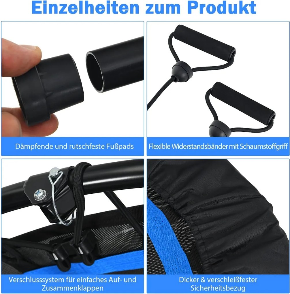Costway Ø101 cm trampolína s odporovými pásy 2 mini trampolína s výškově