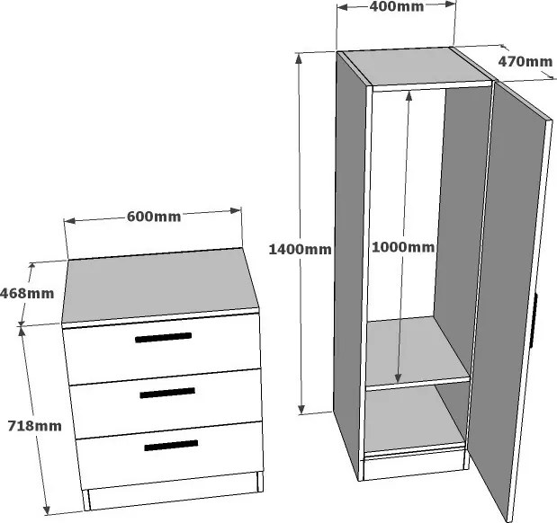 Komoda se zrcadlem Coco White and Atlantic Pine