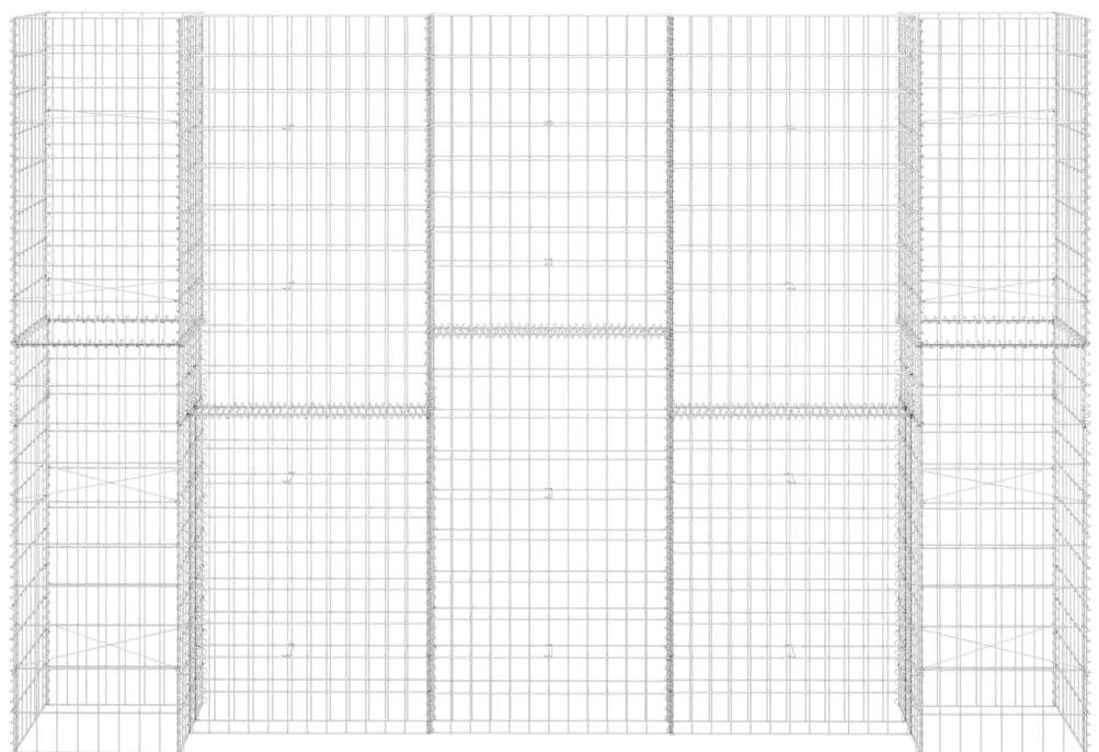vidaXL Marketos Gabionový truhlík ve tvaru písmene H ocelový drát 260x40x180 cm
