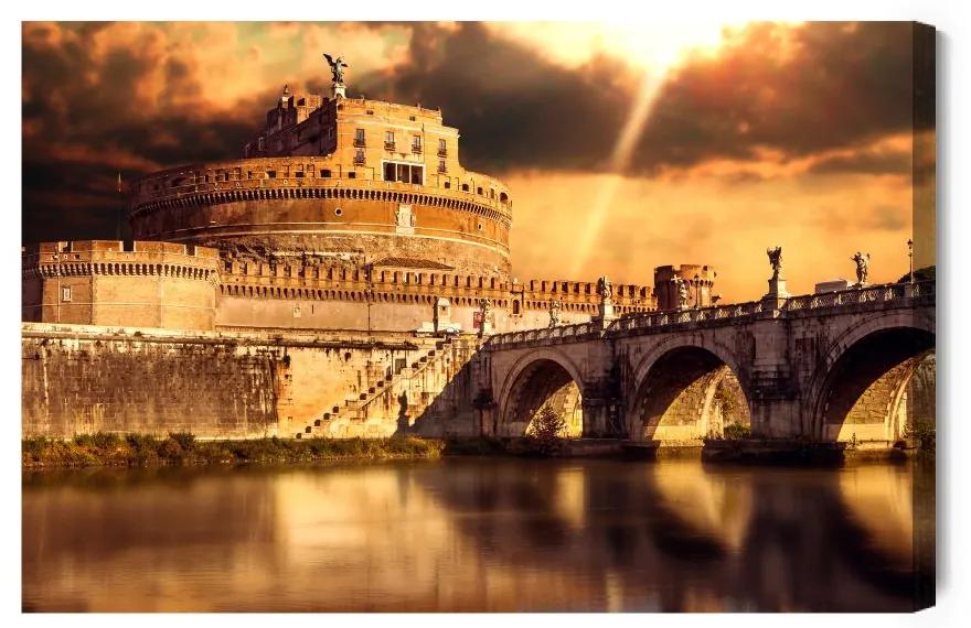 Obraz Pohled Na Řím V Odstínech Béžové Nedostatek Nedostatek Přírodní plátno 40x30