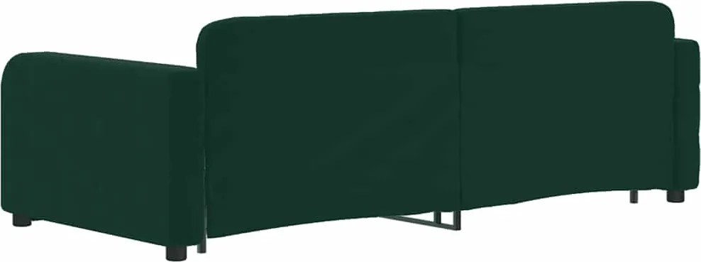 Válenda s přistýlkou a zásuvkami tmavě zelená 90 x 200 cm samet 3196979