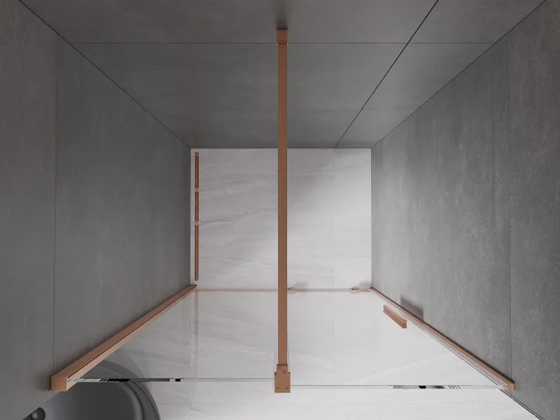 Mexen Velar, posuvné dveře do otvoru 110x200 cm, 8mm čiré sklo, měděná matná, 871-110-000-01-65