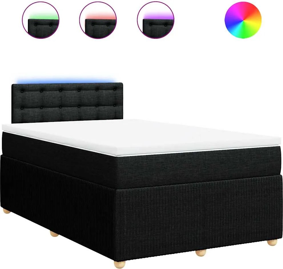 Box spring postel s matrací černá 120x190 cm textil 3289711