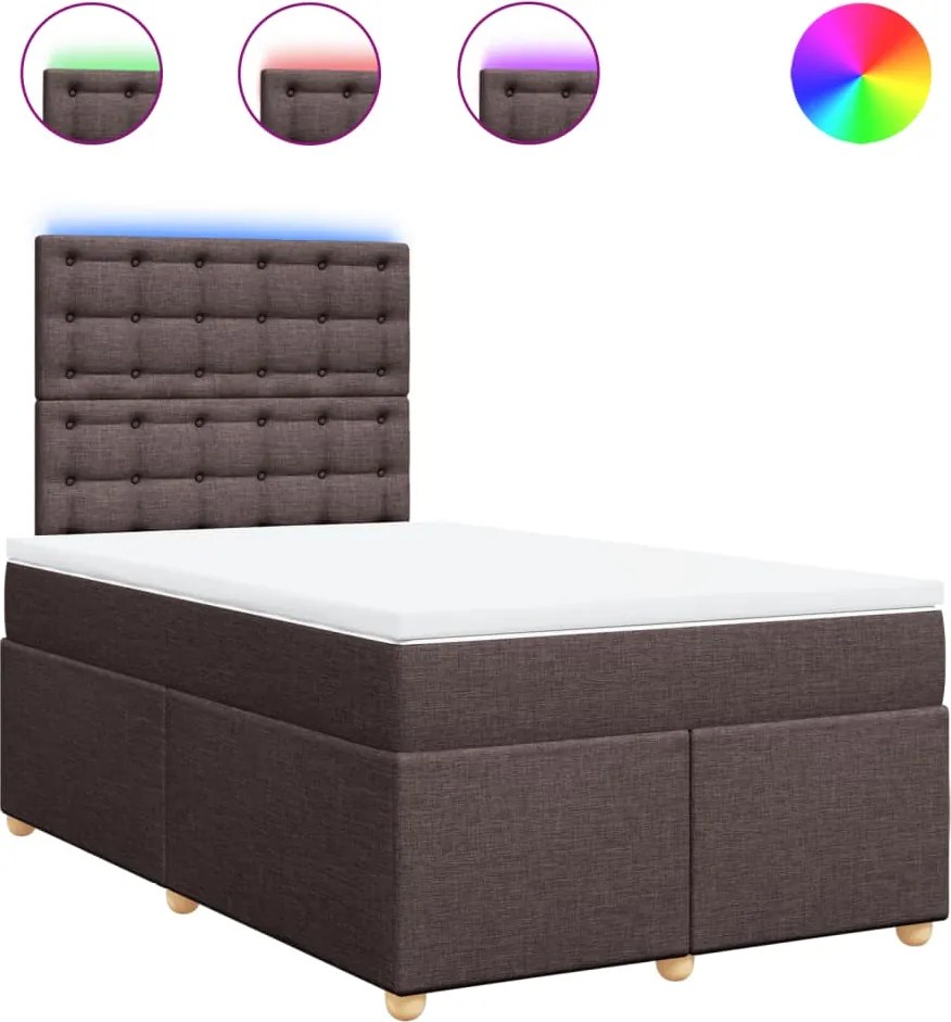 Box spring postel s matrací tmavě hnědá 120x200 cm textil 3293564