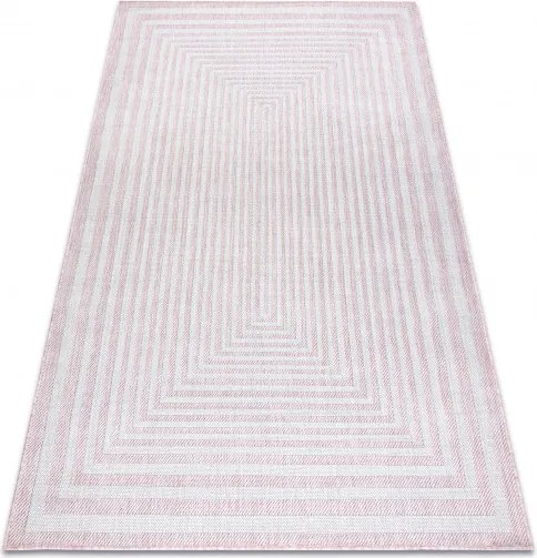 Kusový koberec Sion Sisal Labirinth 22376 pink/ecru – na von aj na doma, 180x270, ružová, chodba / predsieň, Dywany Łuszczów