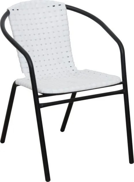 Tempo Kondela Záhradní židle, stohovatelná, bílá / černá, BERGOLA
