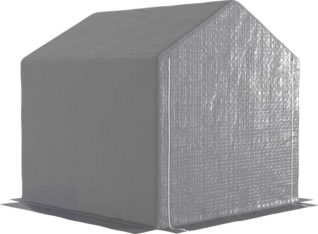 Outsunny Zahradní Kůlna 2 x 2 x 2 m Exteriérový Přístřešek na Kolo s Pozinkovaným Ocelovým Rámem, Vodotěsný a UV-Odolný, Úložný Stan pro Kolo, Motocyk