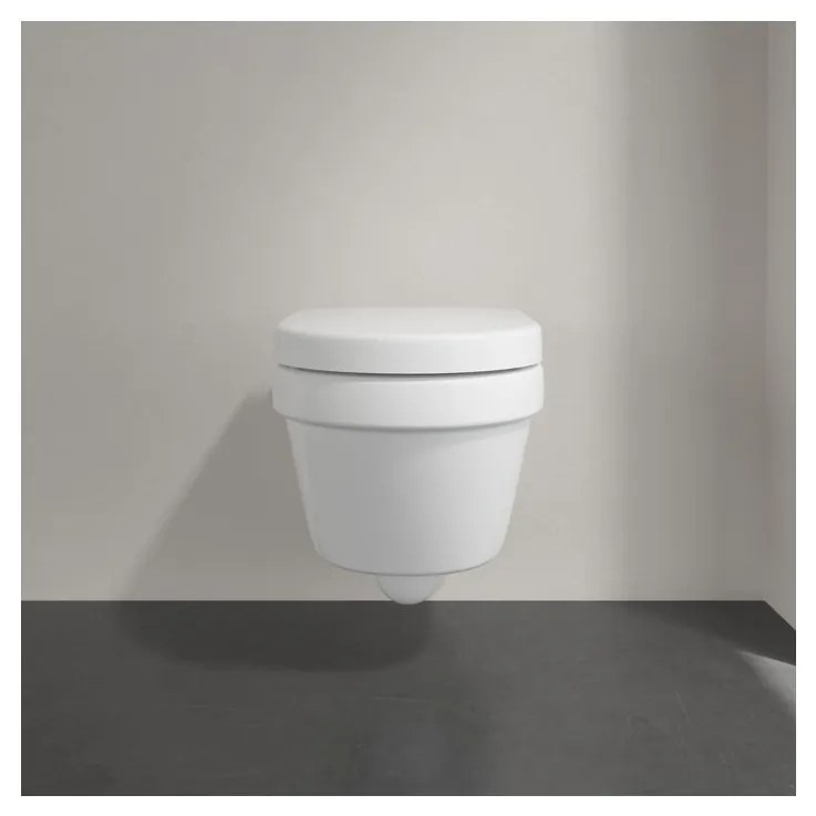 Villeroy & Boch Villeroy &amp; Boch ARCHITECTURA - Záchodové sedátko s poklopem Compact, s funkcí QuickRelease a SoftClose, bílá alpin 9M66S201