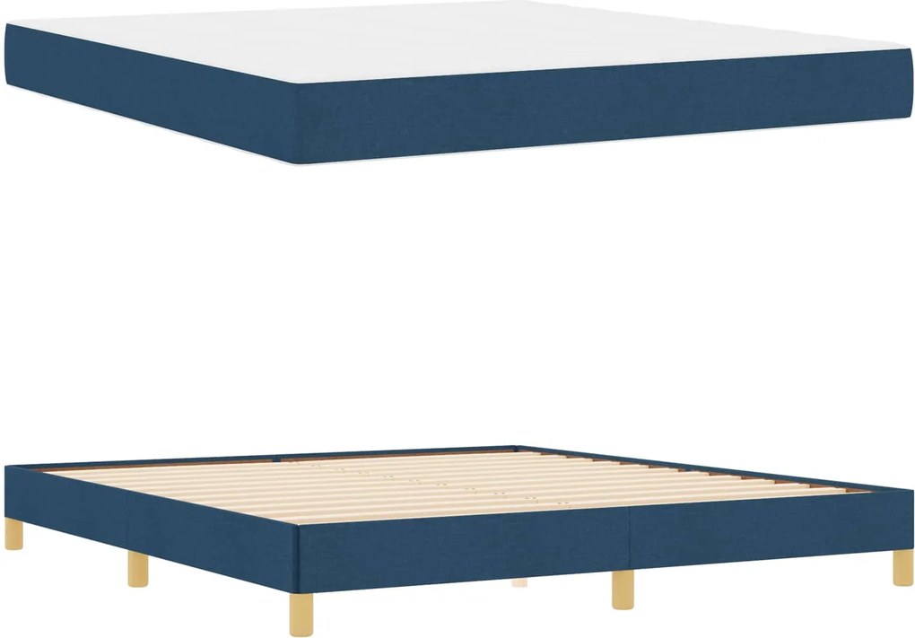 Postel s boxspringem s matrací Modrá 180 x 200 cm textil 3398590